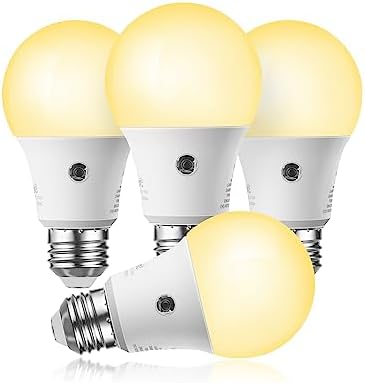 EDISHINE Dusk to Dawn Light Bulbs Outdoor, A19 LED Light Bulb 2700K Wa ...