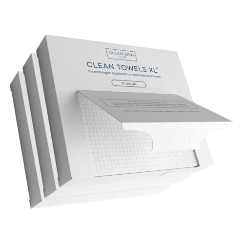Clean Skin Club Clean Towels XL™, 100% USDA Biobased Face Towel, Dispo ...