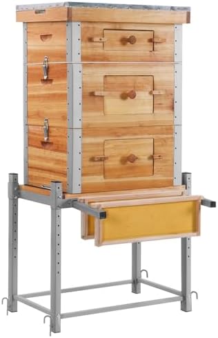 Aivituvin Bee Hive Bee Box 10 Frame Upgrade with All -Around Metal Fra ...