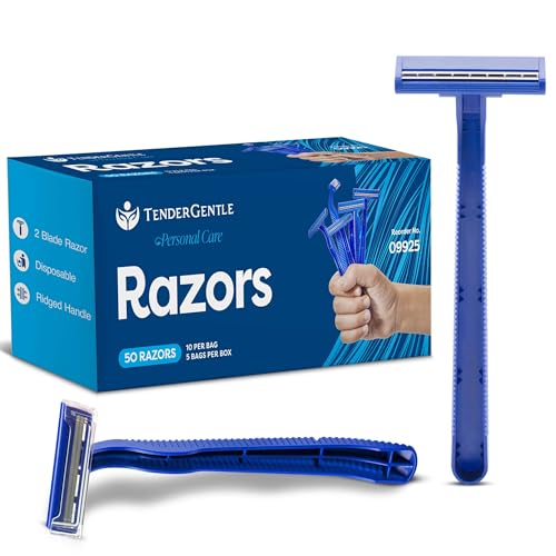 Disposable Razors for Men and Women - Pack of 50 Shavers - 2 Blade Raz ...