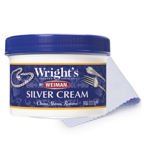 Wright's by Weiman Silver Cleaner and Polish Cream with Polishing Clot ...