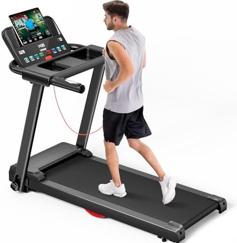 Treadmills for Home, 3.0HP Quiet Brushless Folding Treadmill with Hear ...
