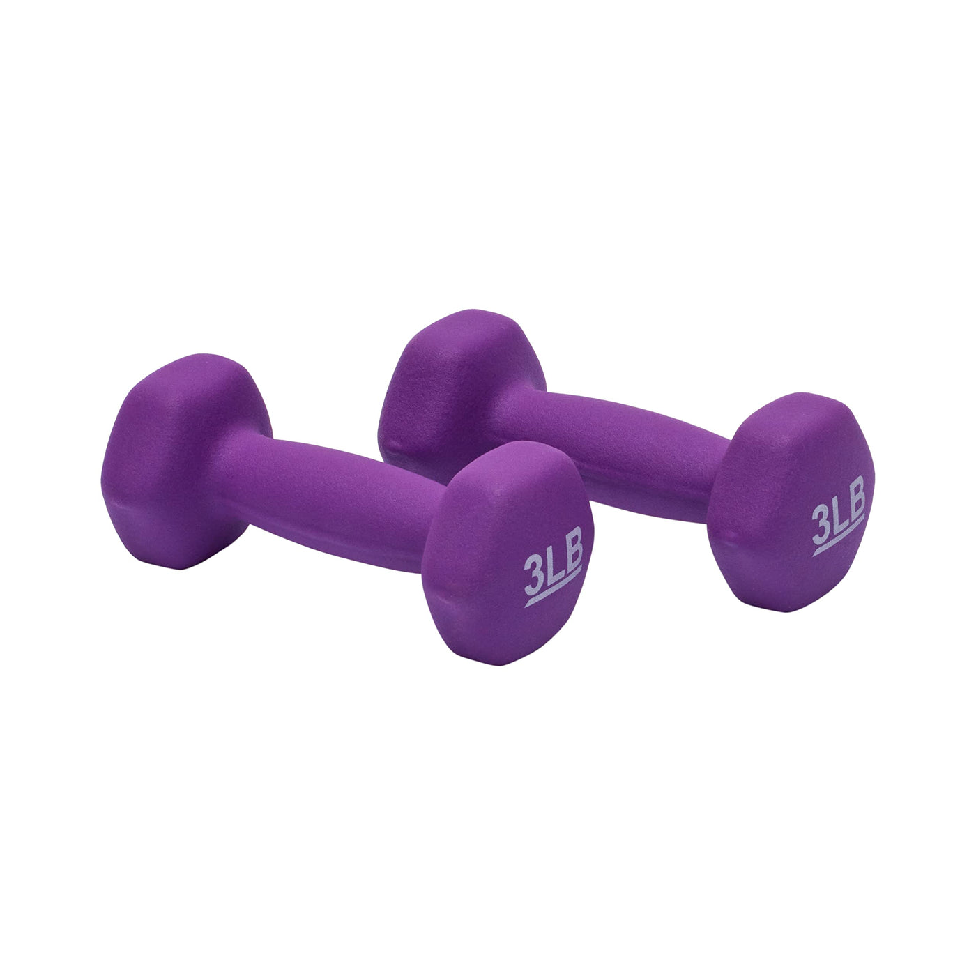 Amazon Basics Neoprene Dumbbell Hand Weights, 3 Pounds, Pair, Purple ...