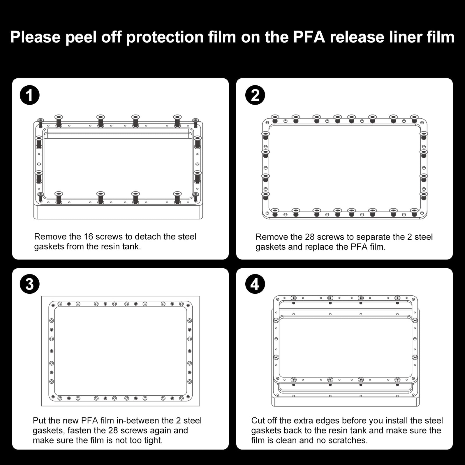 ELEGOO 5 PCS PFA Release Liner Film 2.0 for ELEGOO Saturn 4 Ultra 16K ...