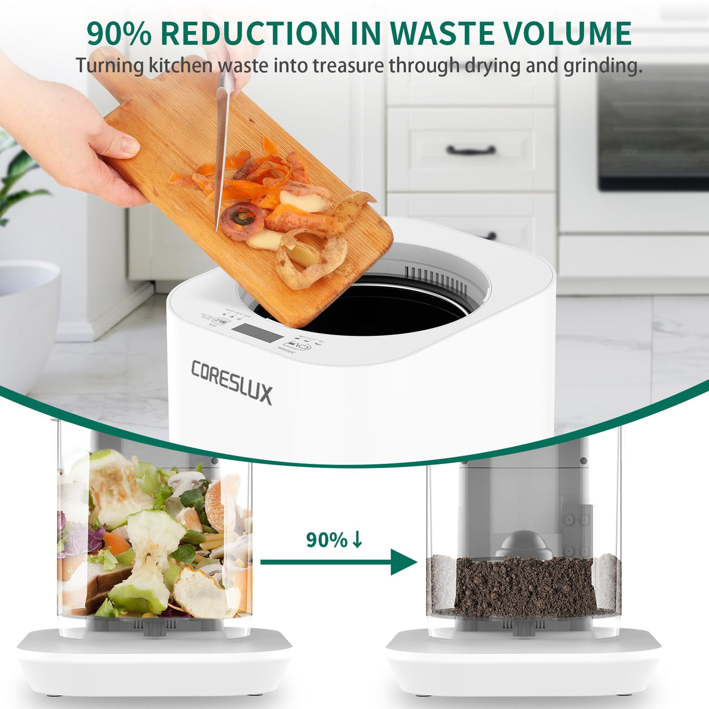 3.5L Electric Composter for Kitchen, Smart Compost Bin Outdoor/Indoor ...