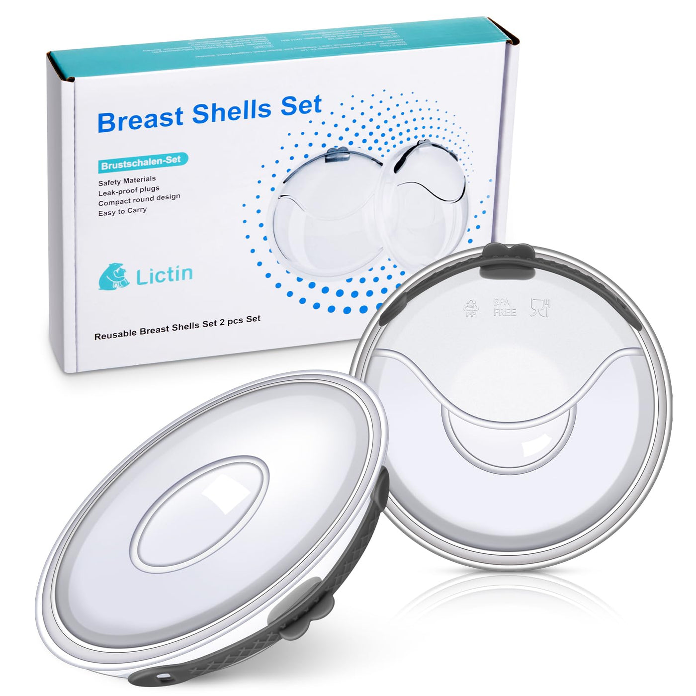 Lictin Breast Shells, 2PCS Milk Collector, 60ML Milk Catcher, Reusable ...