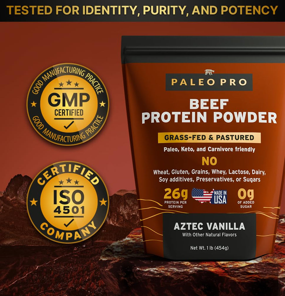 Paleo Pro 26G Beef Protein Powder - Grass Fed Protein Powder Isolate ...
