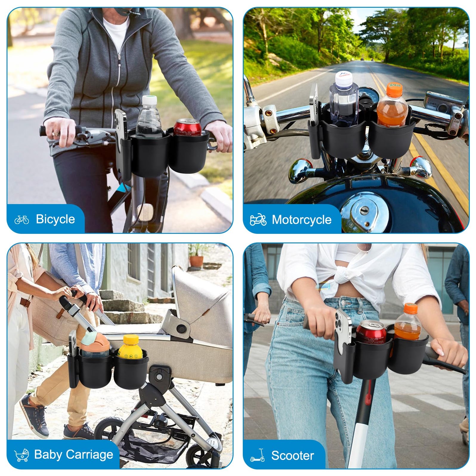 Accmor 2-in-1 Walker Cup Holder with Phone Holder, Wheelchair Cup Hold ...