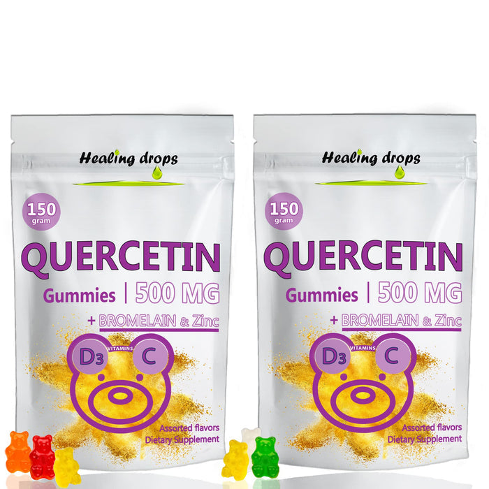 HEALING DROPS Quercetin with Bromelain Gummies - Vitamin C + Zinc + Vi ...