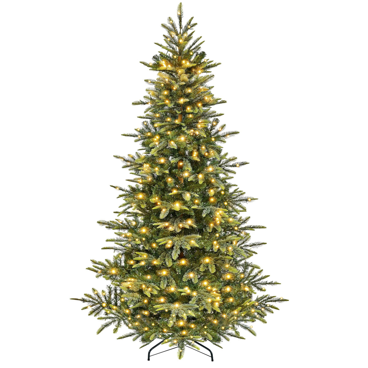 Yaheetech 7.5ft Pre-lit Aspen Fir Artificial Christmas Tree with 550 I ...